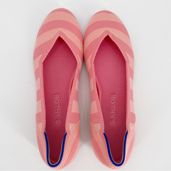 Rothy's | Shoes | Rothys The Flat Pink Macaron Stripe Flats Shoes Slip ...